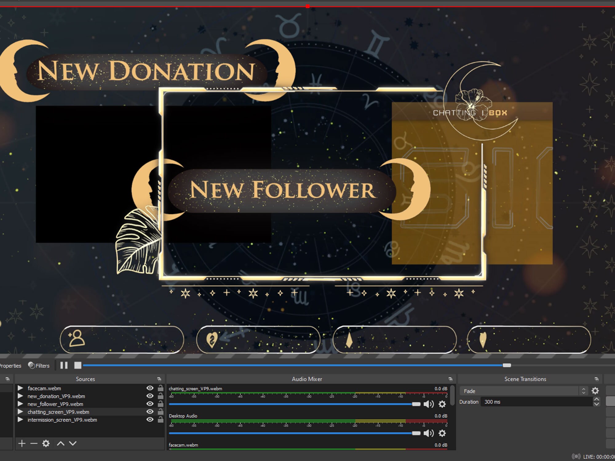 Animated Celestial Overlays Full Stream Package | for Twitch Streamers ...