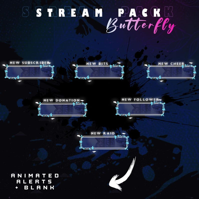 Premium Animated Twitch Butterfly for Twitch Streamers Fantasy Stream ...