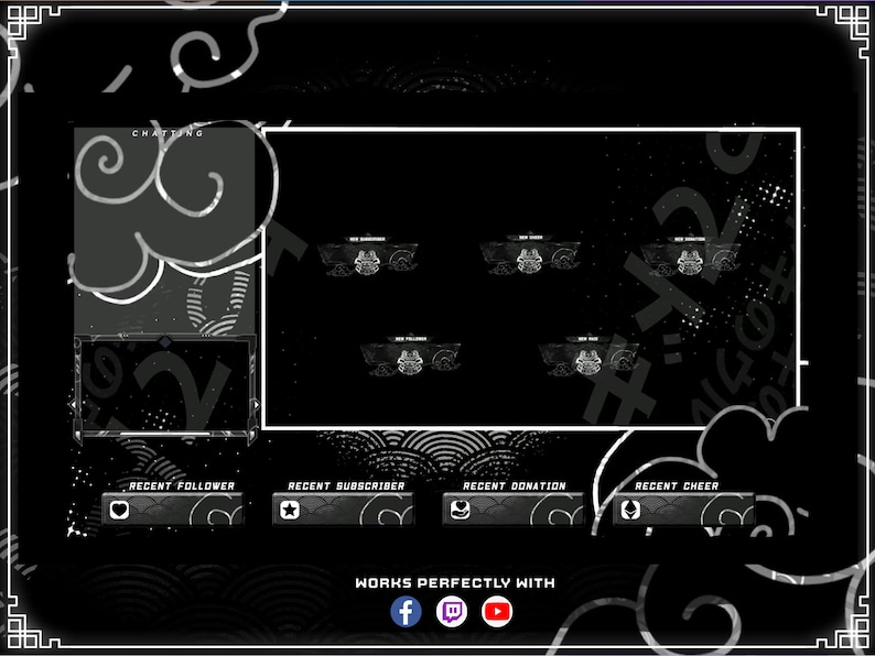 Animated Oni Stream Overlay Package | Dark Akuma Themed | Screens ...