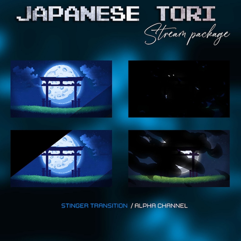 Animated Stream Package Japanese Gate Twitch Overlay Animated Alerts ...