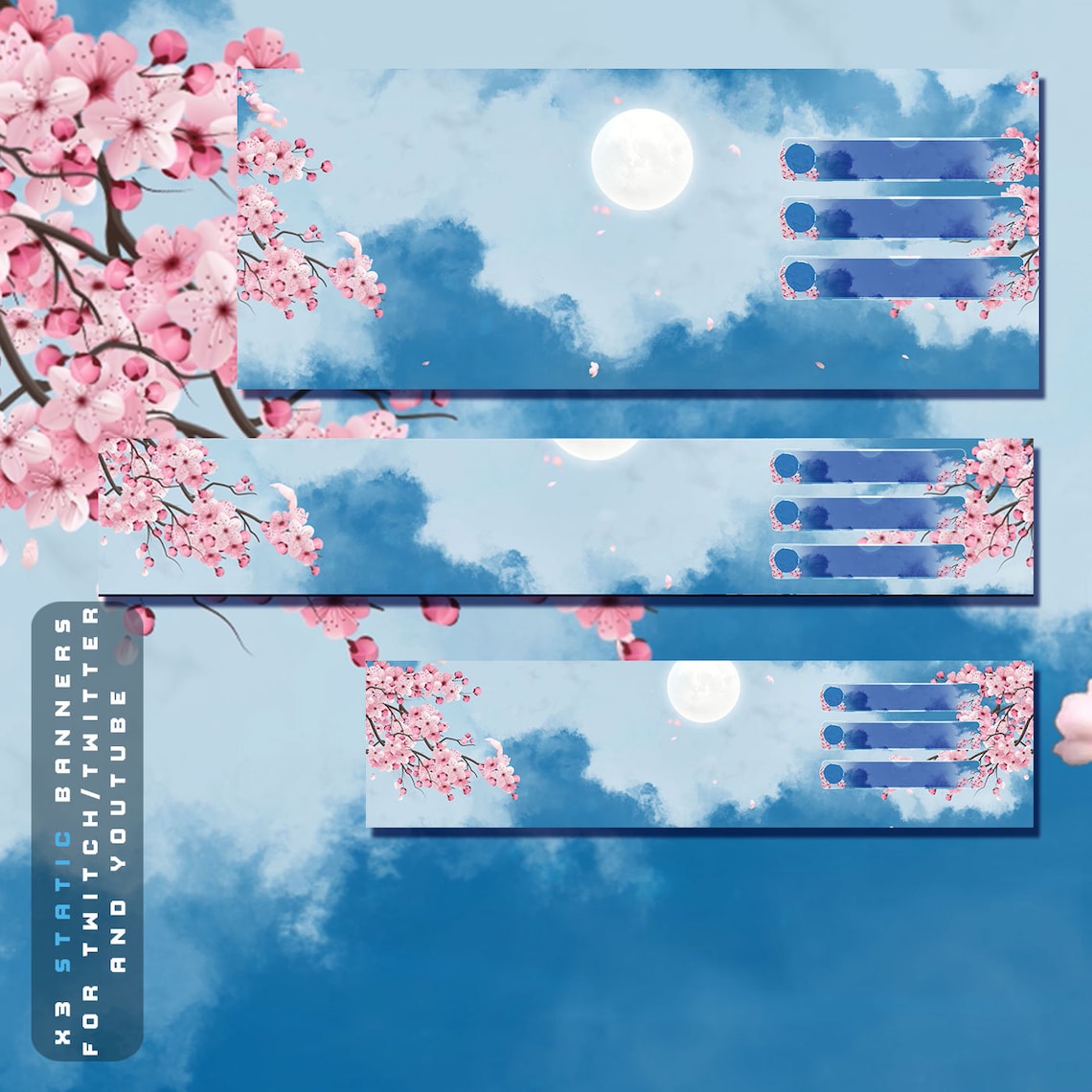 Premium Sakura Stream Overlays Cherry Blossom for Twitch Streamers Cute ...