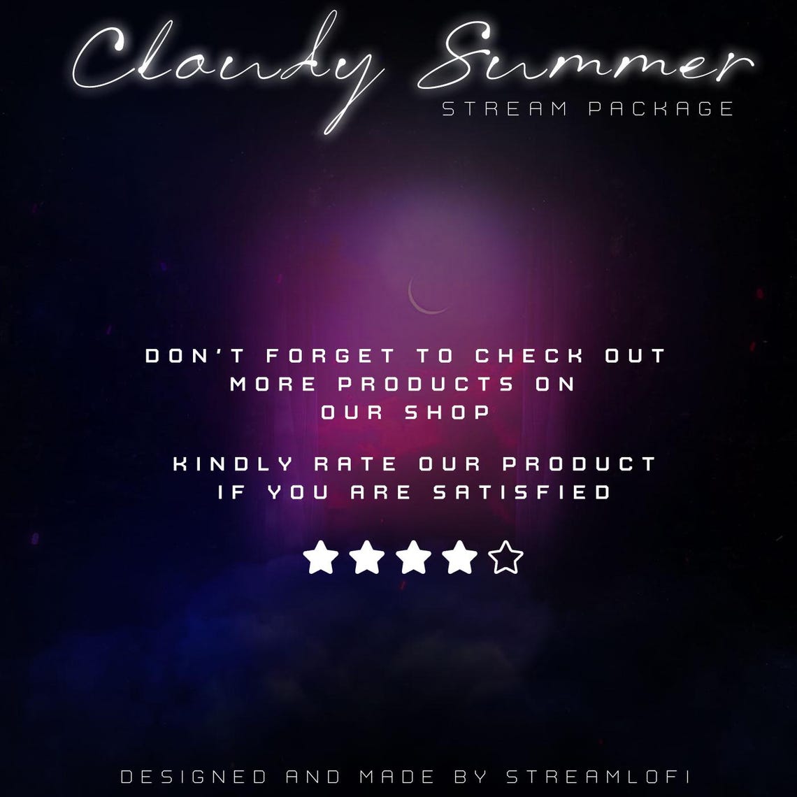 Animated Cloudy Summer Stream Package Twitch Overlay Animated Alerts ...