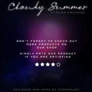 Animated Cloudy Summer Stream Package Twitch Overlay Animated Alerts ...