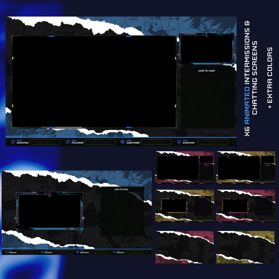 Premium Animated Cursed Jujutsu Overlay Manga Intermission Chatting ...