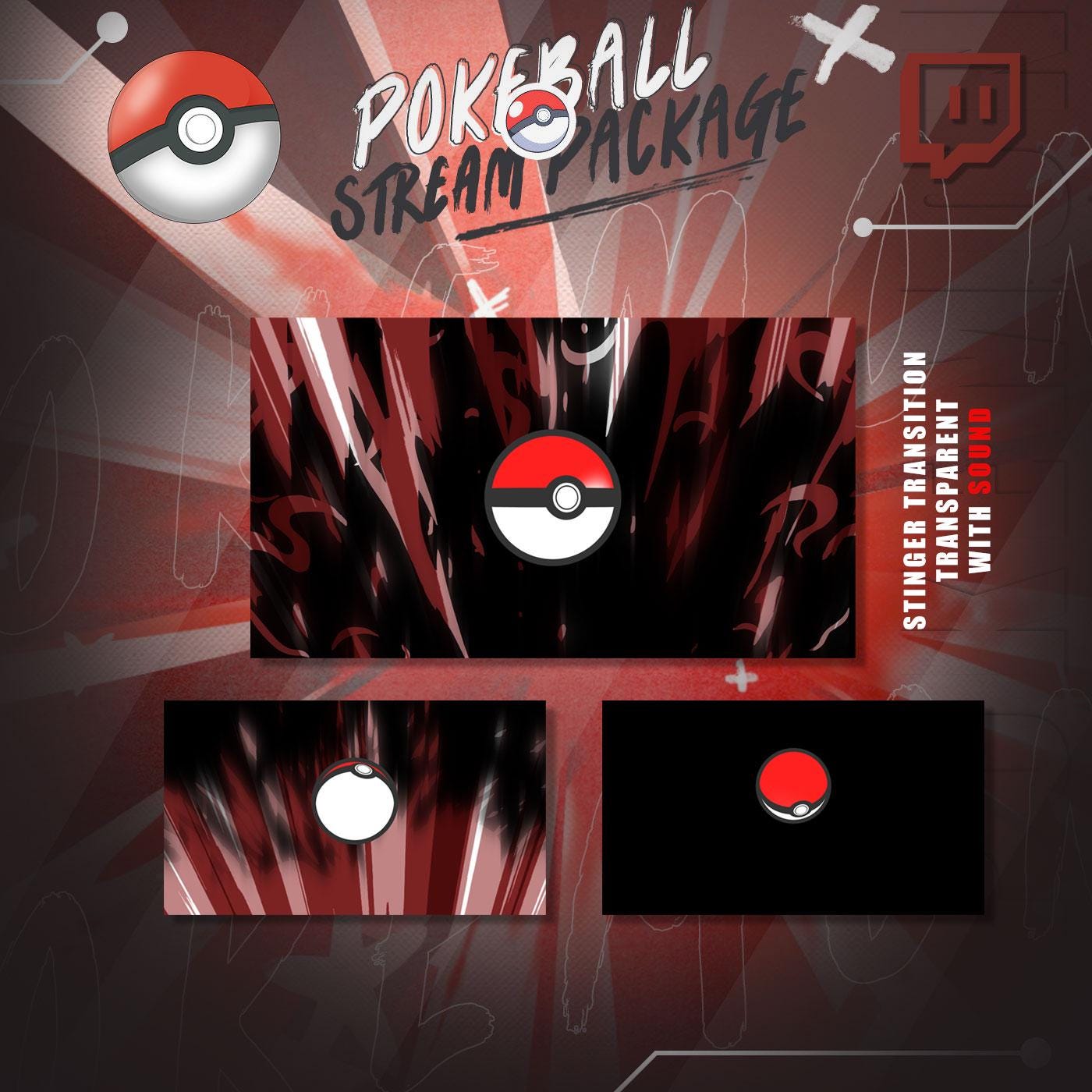 Poke Ball Stream Overlay Intermission Chatting Screens Webcam Alerts ...