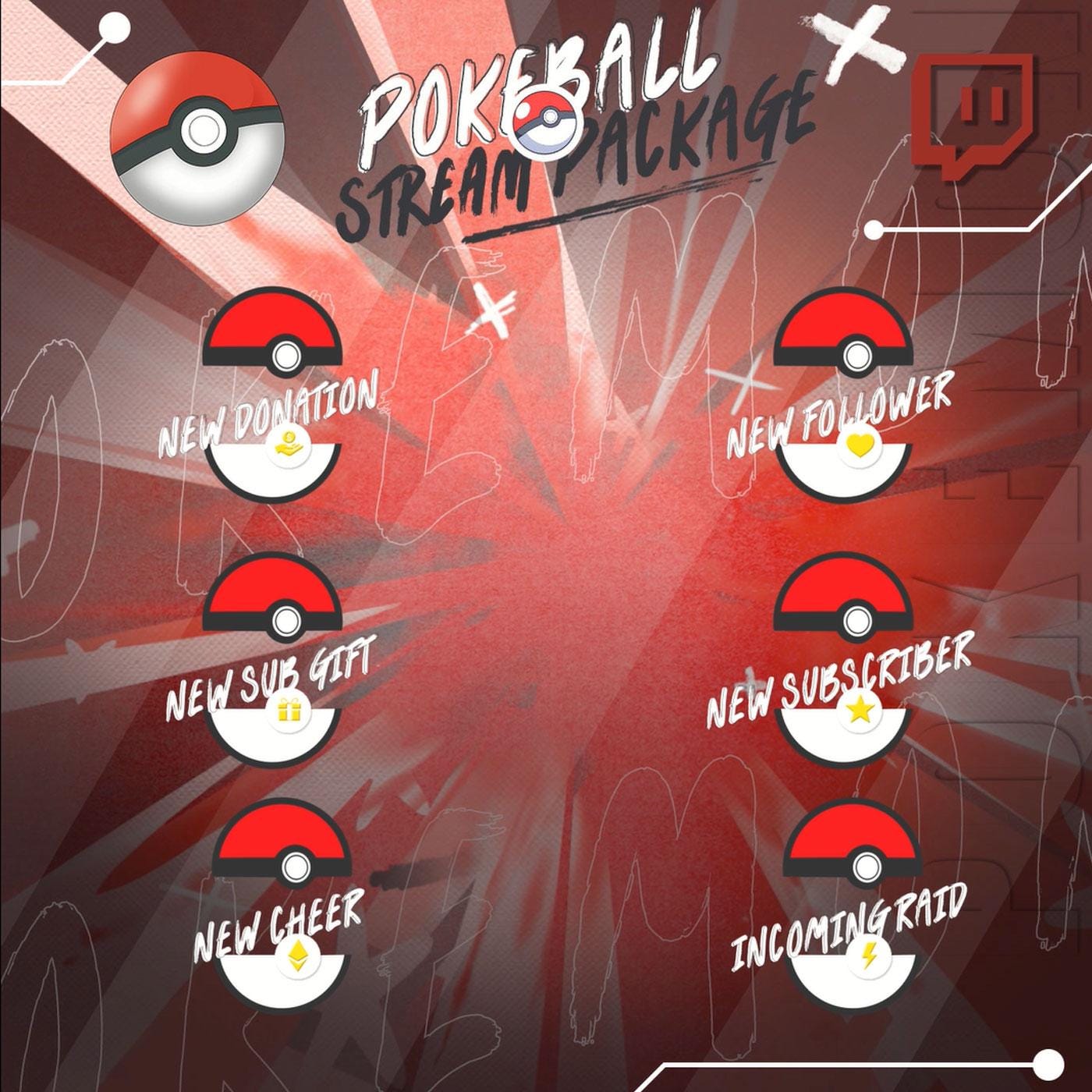 Poke Ball Stream Overlay Intermission Chatting Screens Webcam Alerts ...