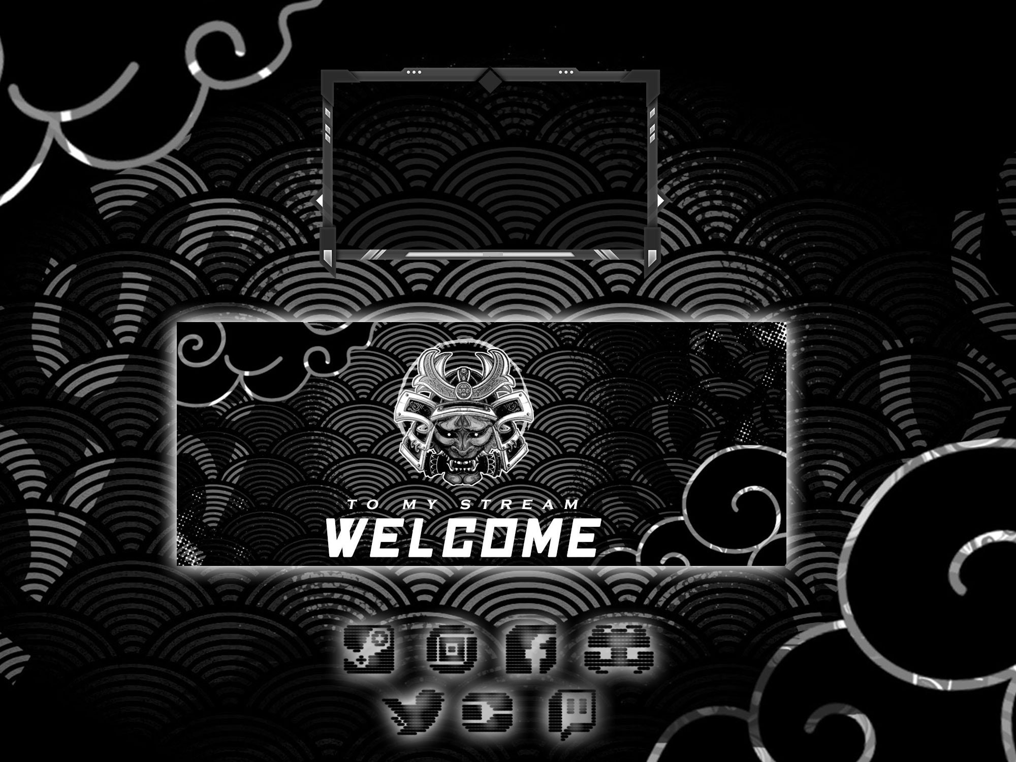 Animated Oni Stream Overlay Package | Dark Akuma Themed | Screens ...