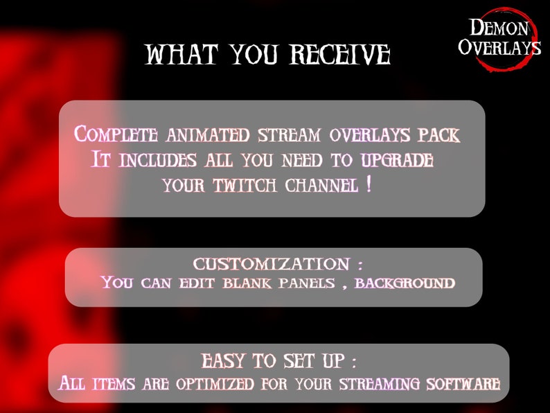 Animated Demon Overlays Stream Package Animated Alerts for Twitch ...