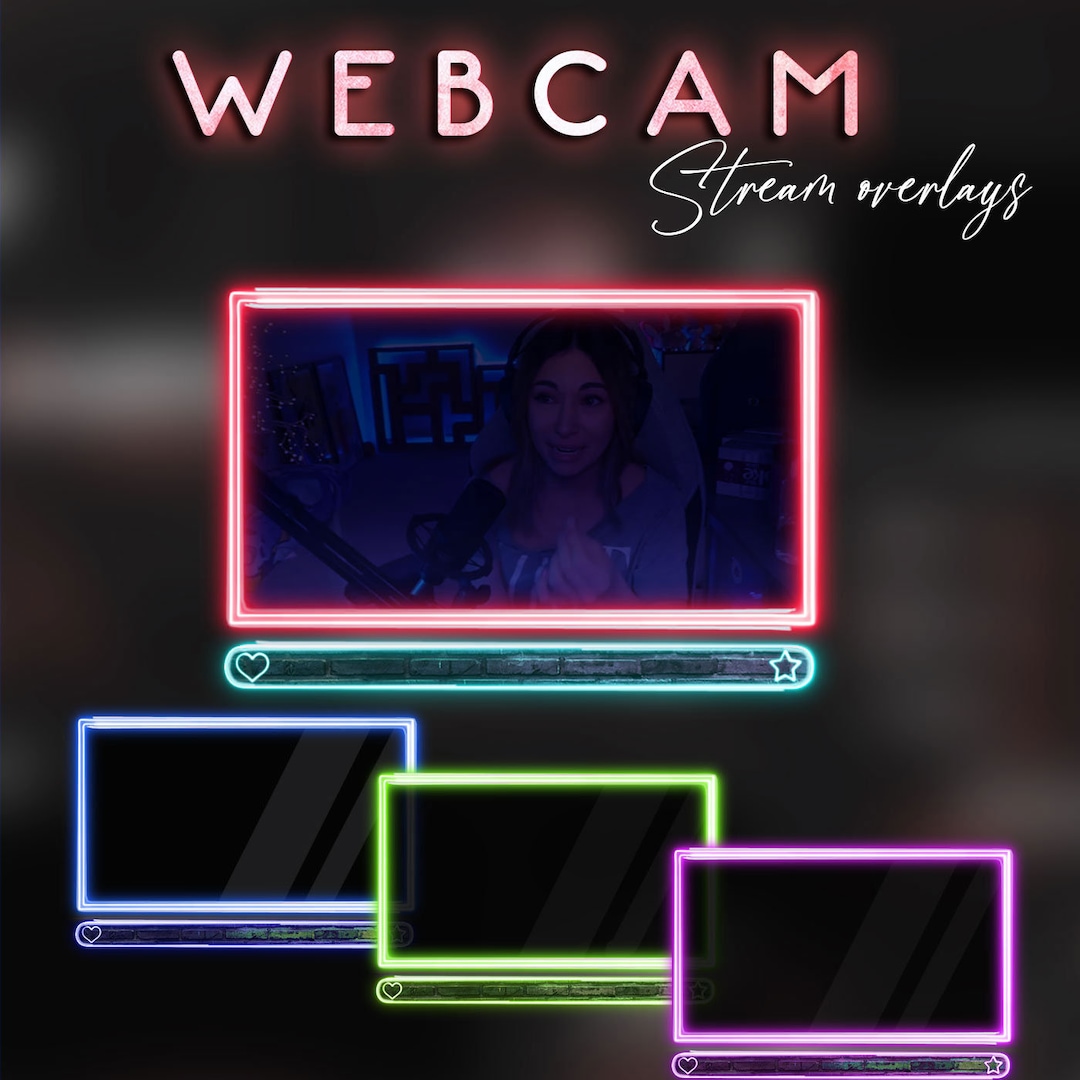 Animated Webcam Frame Pack Neon Facecam Twitch Graphics Youtube Overlay ...