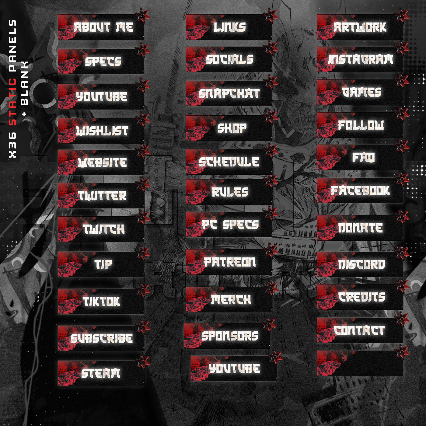 Animated Samurai Shiruken Twitch Streamers Full Twitch Package Animated ...