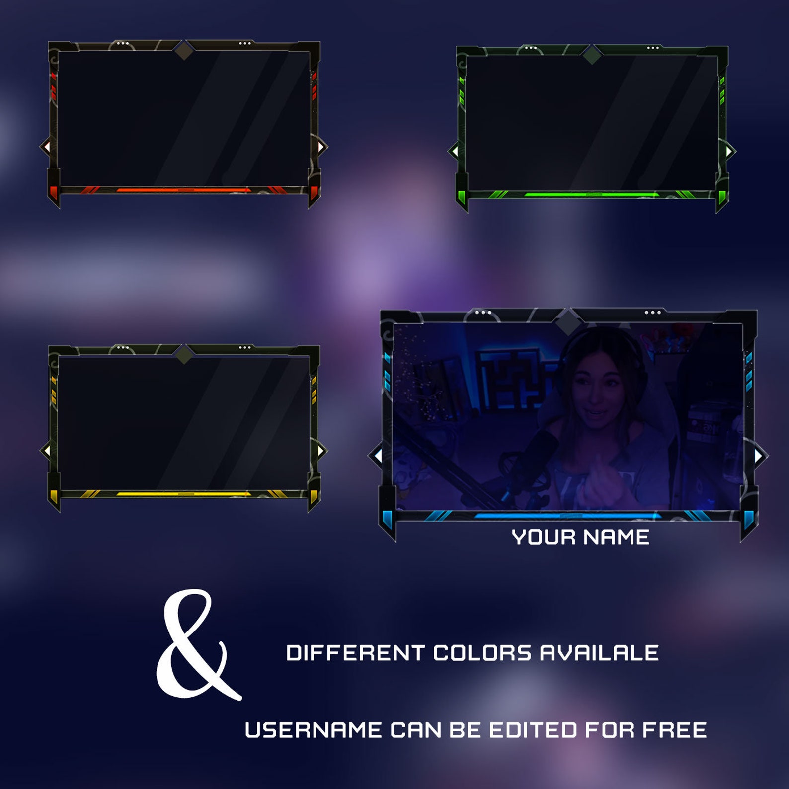Animated Webcam Frame Pack Aesthetic Facecam Twitch Graphics Youtube ...
