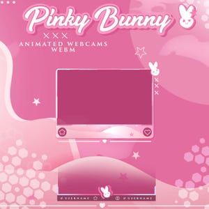 Pinky Bunny Stream Package Animated Overlay Kawaii Intermission ...