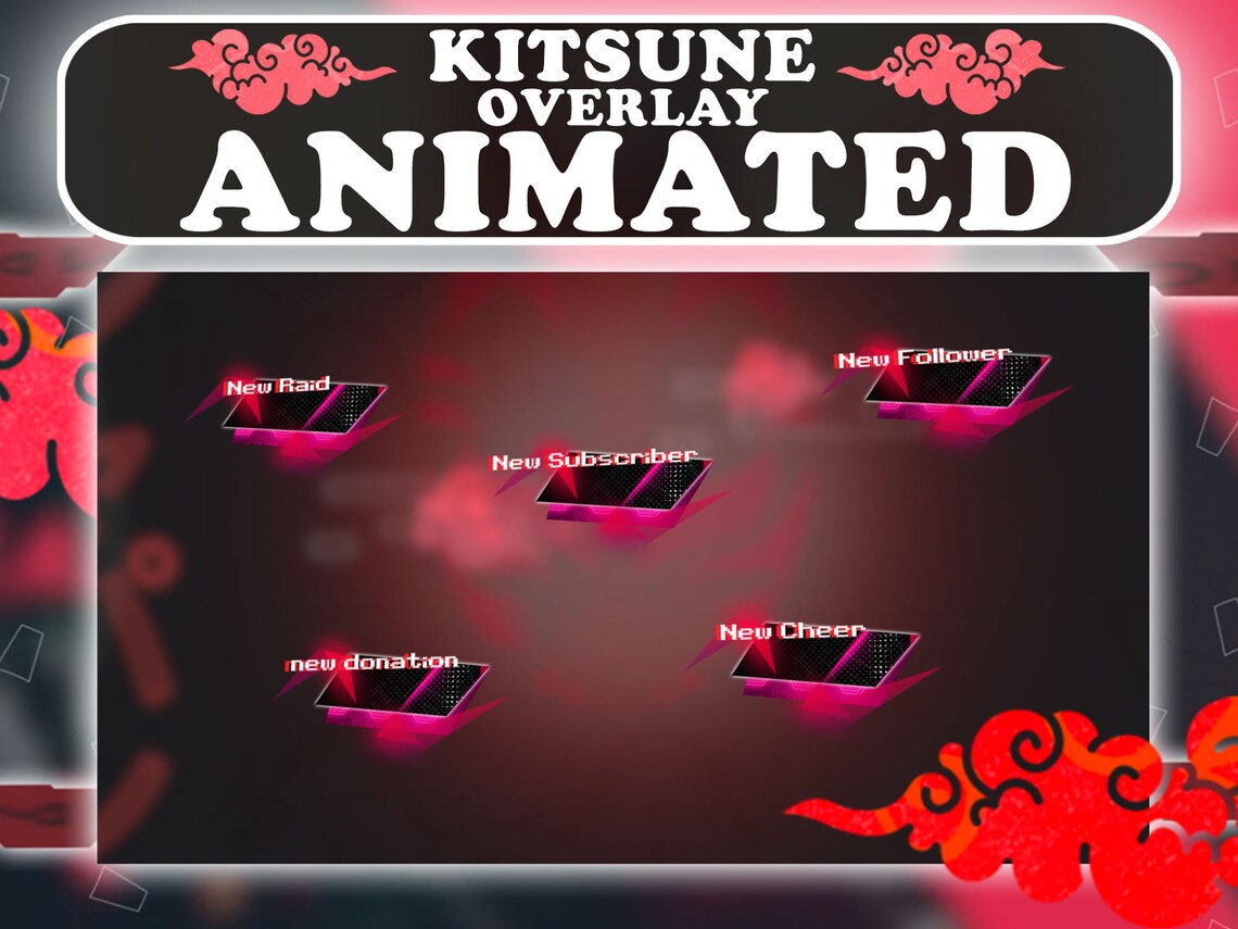 Animated Kitsune Mask / for Twitch Streamers / Full Twitch - Etsy Canada