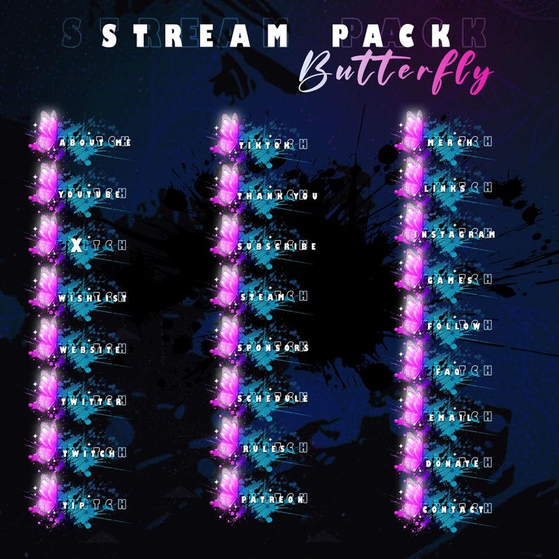 Premium Animated Twitch Butterfly for Twitch Streamers Fantasy Stream ...