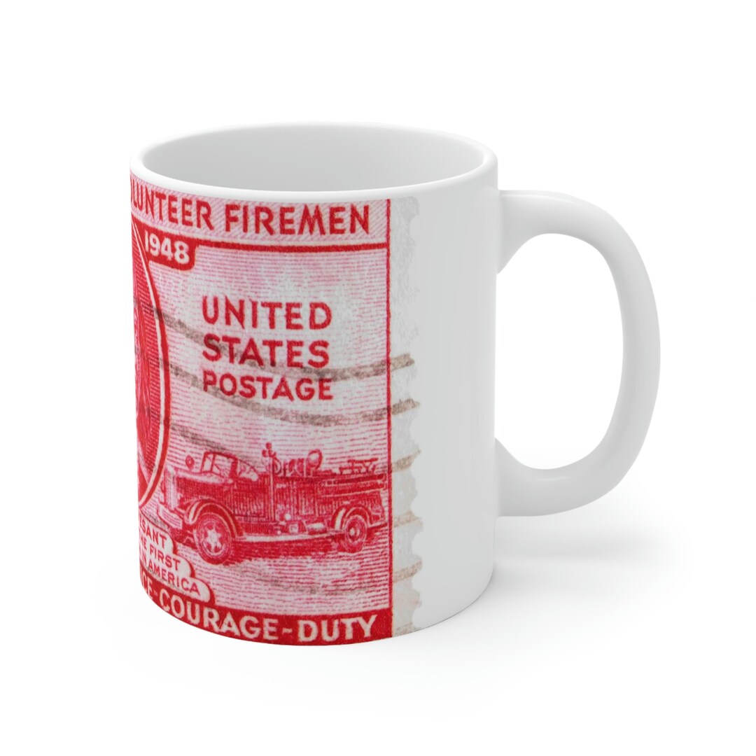 Volunteer Fireman 300th Anniversary Postage Stamp Ceramic Mug - Etsy