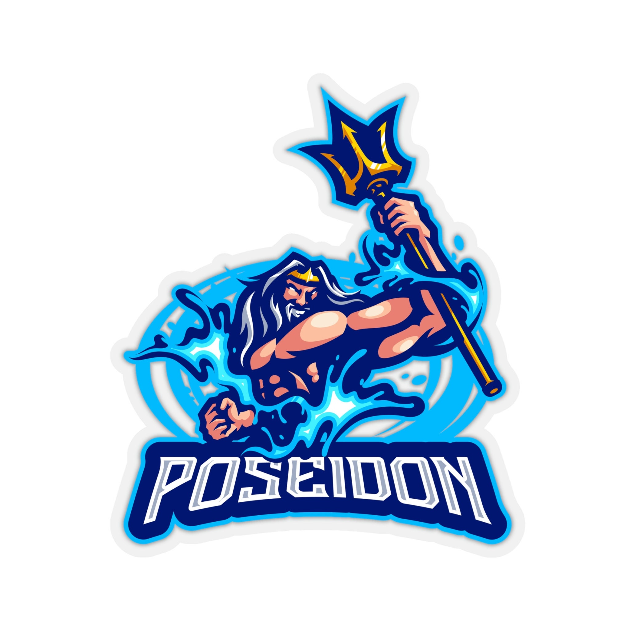 Poseidon, Greek God, Greek Mythology, God of the Sea, Kiss-cut Stickers ...