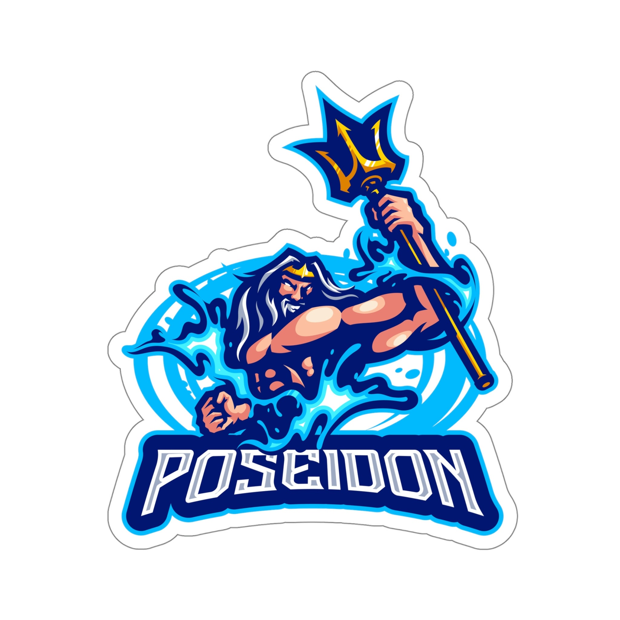 Poseidon, Greek God, Greek Mythology, God of the Sea, Kiss-cut Stickers ...