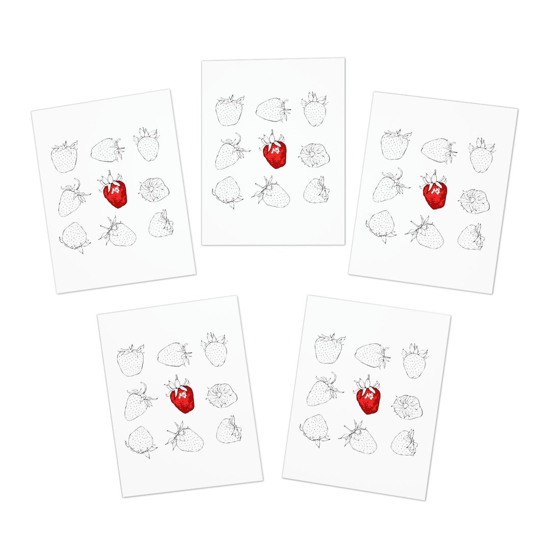 Blank Strawberry Notecards (5-pack) - Etsy