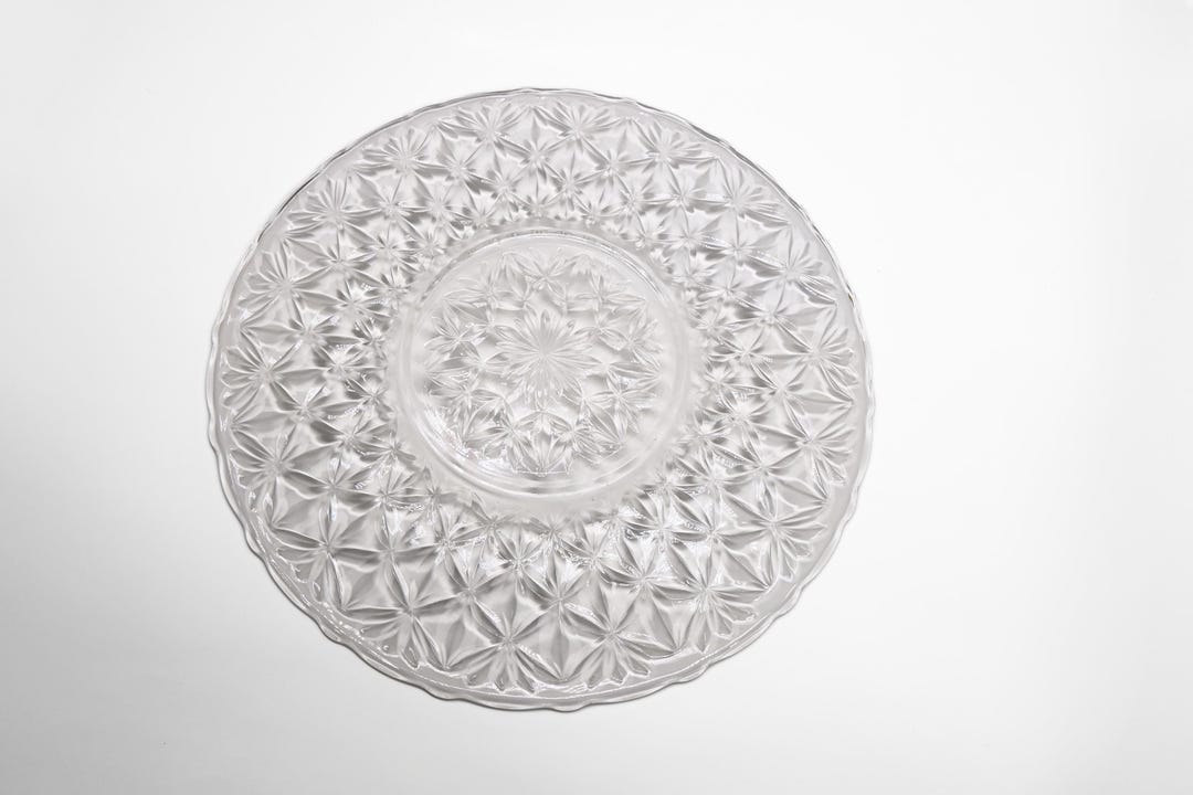 Vintage Anchor Hocking Sandwich Pattern Plate, Clear Pressed Glass ...