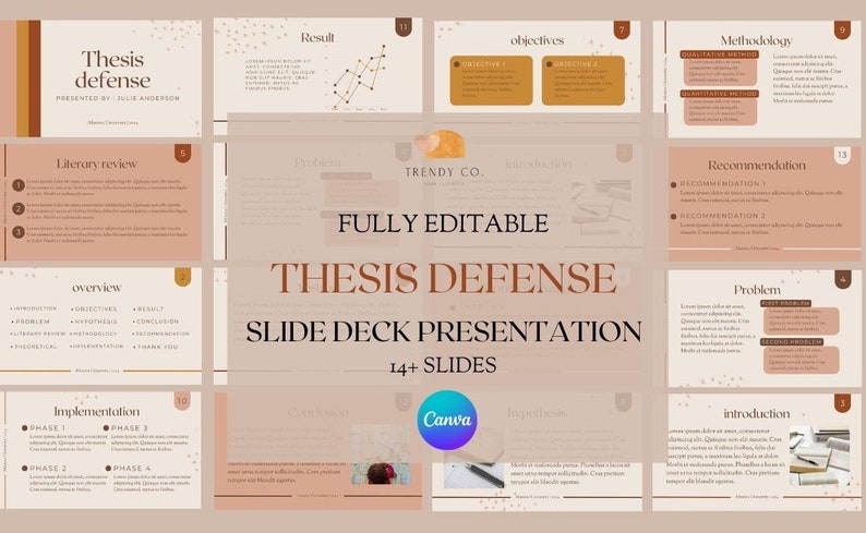 Thesis Defense Presentations, Dissertation Planner Slides Deck, Canva ...