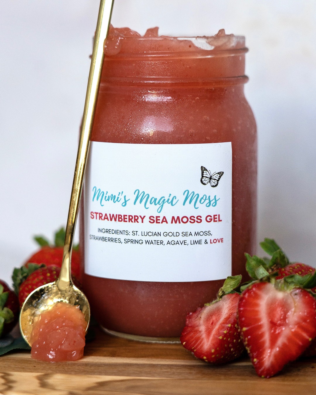 Strawberry Sea Moss Gel, Premium Flavored | Made Fresh - Etsy