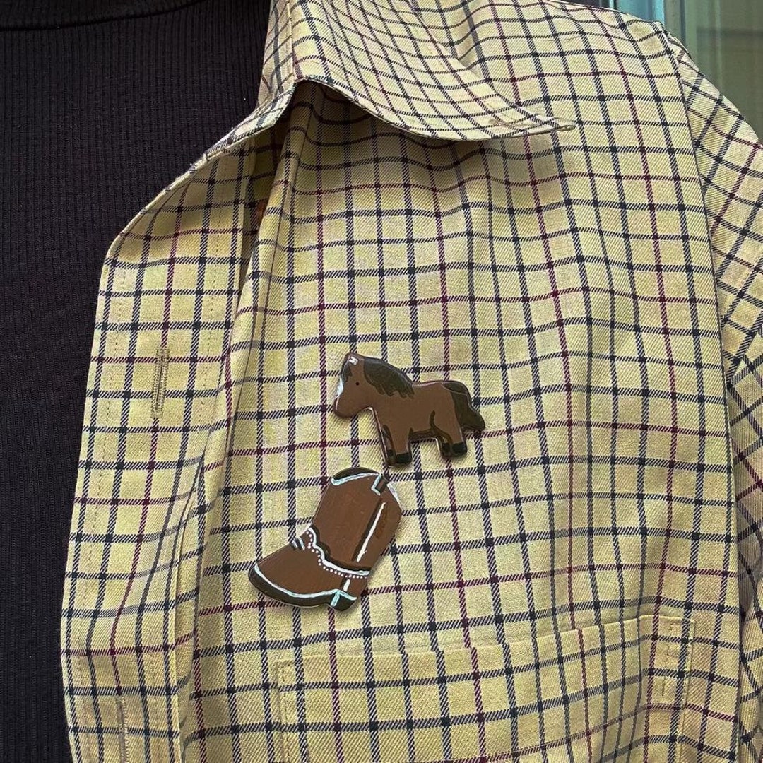 The Cowboy Pins / Magnets / Polymer Clay / Cowboy Jewelry / Horse ...