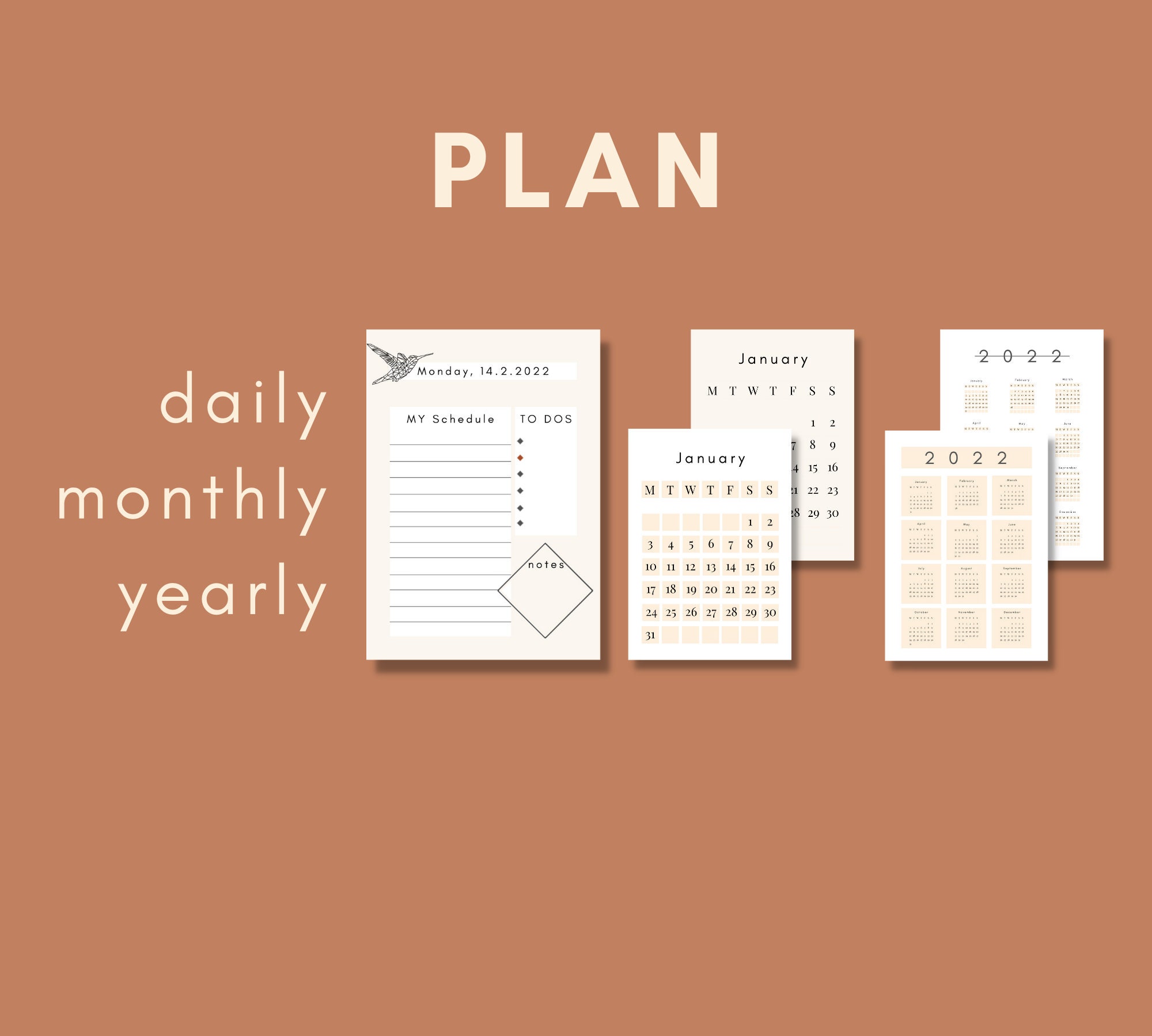 Editable and Printable Canva Planner for 2022 - Etsy