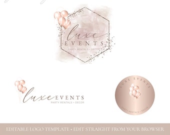 Event Planner Logo, Party Business Logo, Editable Logo Template, Logo ...