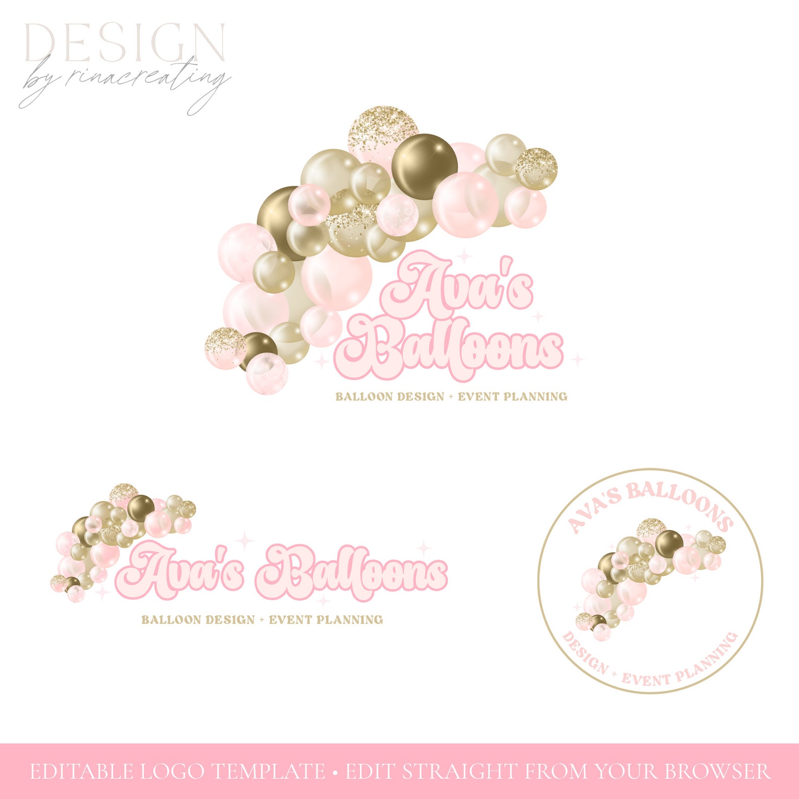 Balloon Logo, Party Business Logo, Editable Logo Template, Logo ...