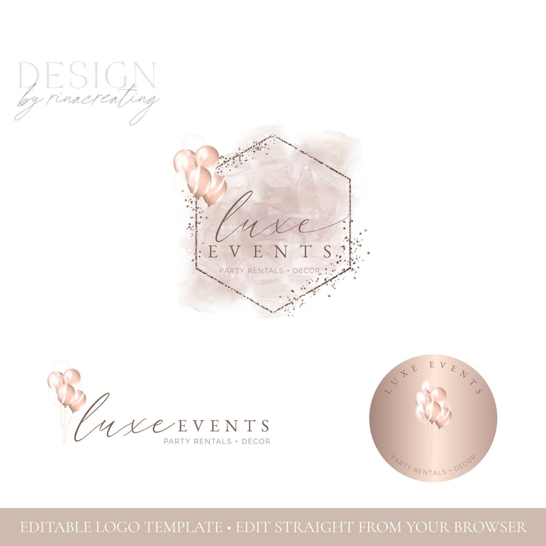 Event Planner Logo, Party Business Logo, Editable Logo Template, Logo ...