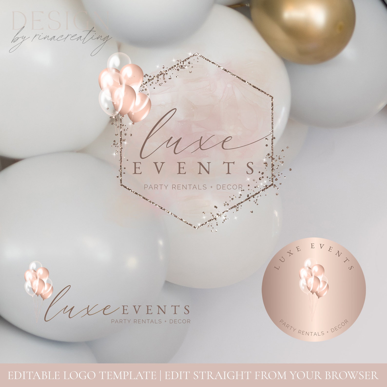 Event Planner Logo, Party Business Logo, Editable Logo Template, Logo ...