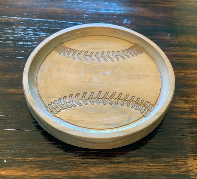 Baseball Desk Valet Key Tray - 6" X 6" - Etsy