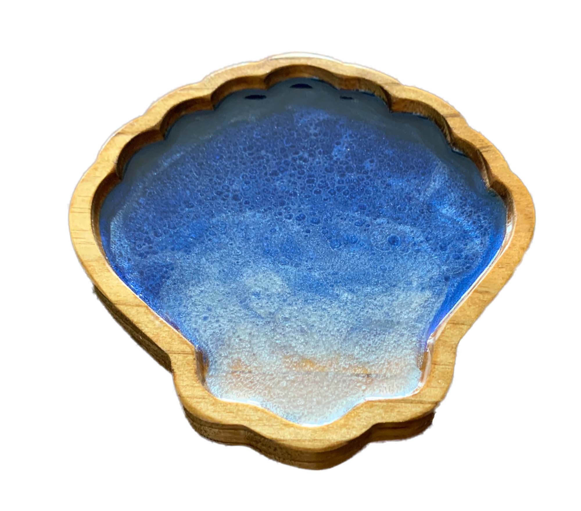 Beach Shell Epoxy Ocean Desk Valet Ring Key Tray - 6" X 6" - Etsy