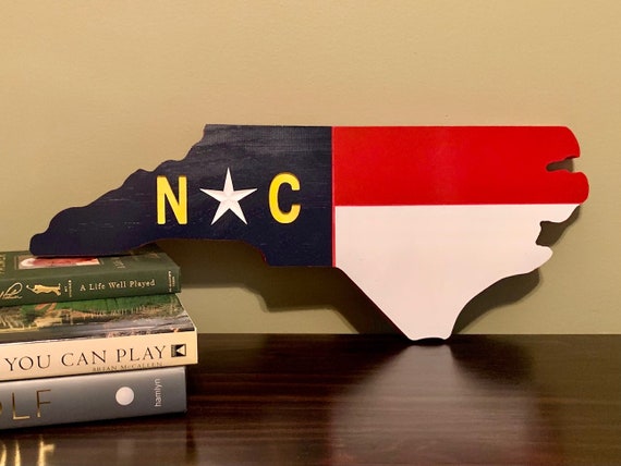 NC Flag State Outline Sign 23 X 9 | Etsy