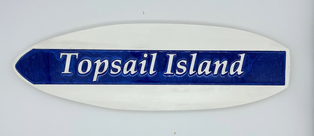 Topsail Island Surfboard Epoxy Inlay Sign - 17" X 6" - Etsy
