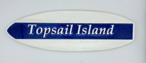 Topsail Island Surfboard Epoxy Inlay Sign 17 X 6 - Etsy