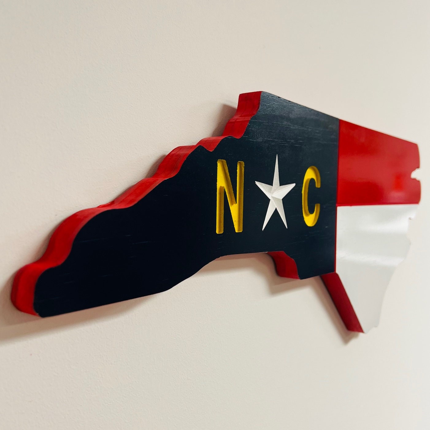 NC Flag State Outline Sign 23 X 9 - Etsy