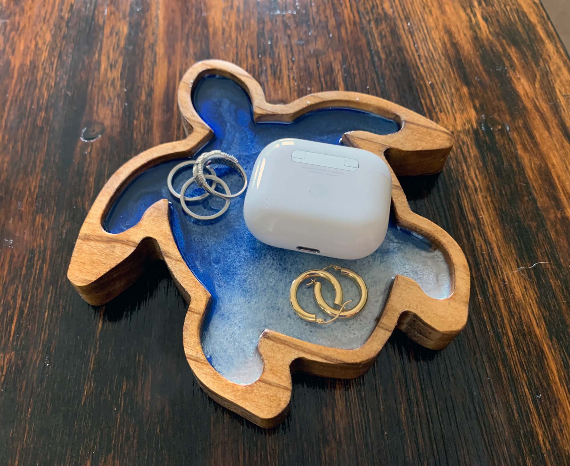 Sea Turtle Epoxy Ocean Desk Valet Ring Key Tray 6 X 6 - Etsy