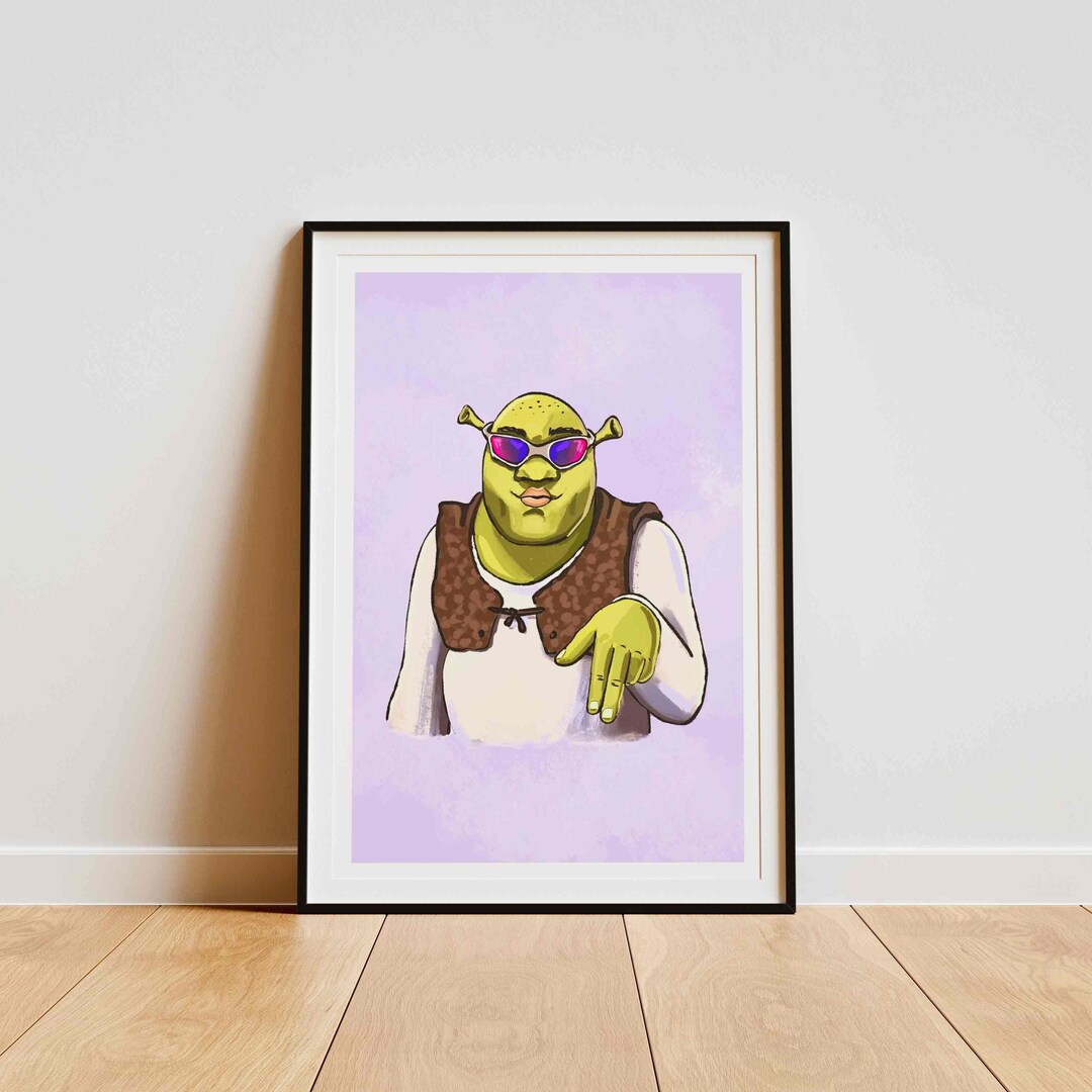 SHREK Poster, Printable Digital Poster, Hand Drawn Illustration, Wall ...
