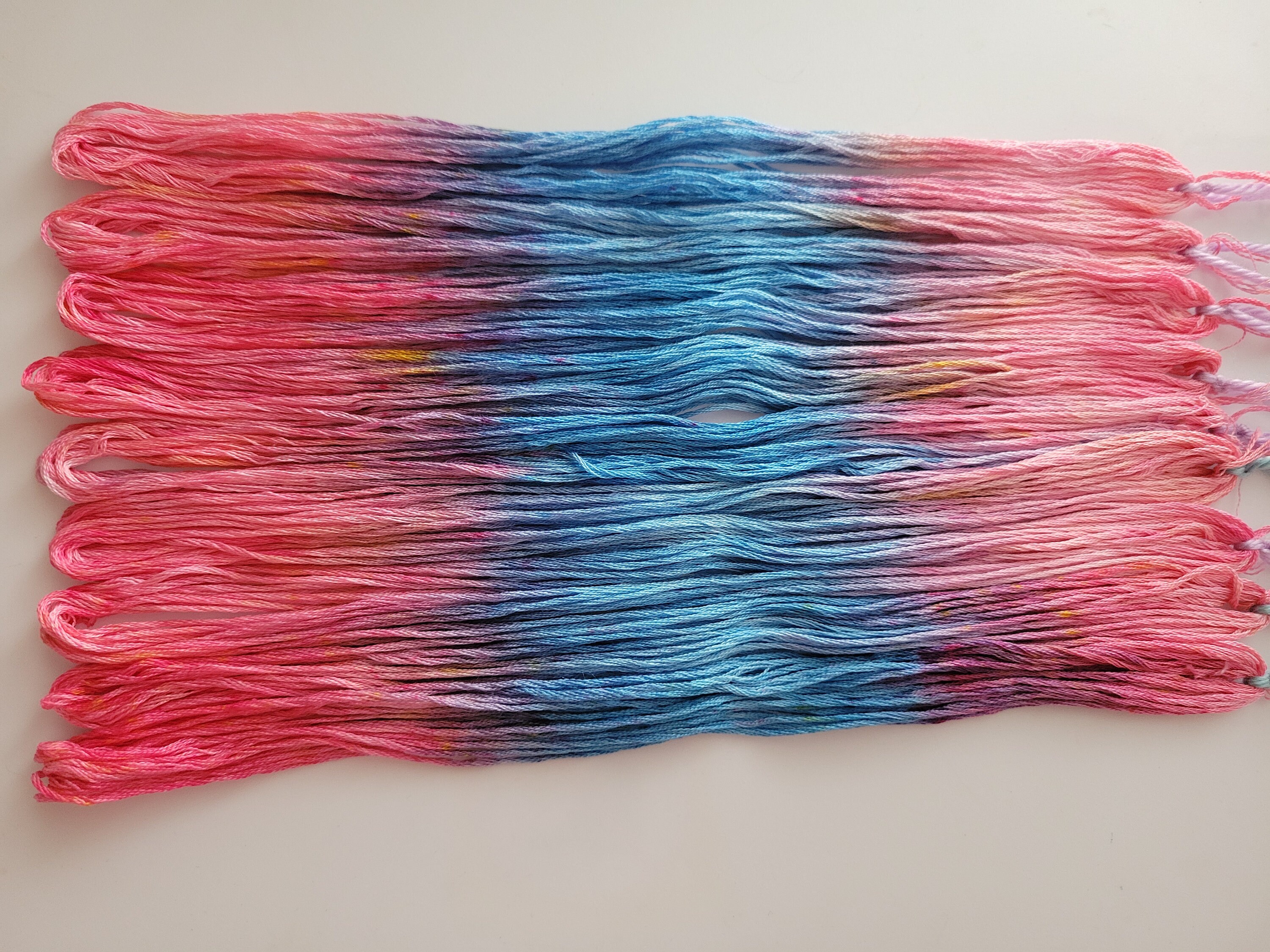 Cotton Candy- 6 Strand DMC Floss, Hand Dyed Thread, Variegated, Over ...