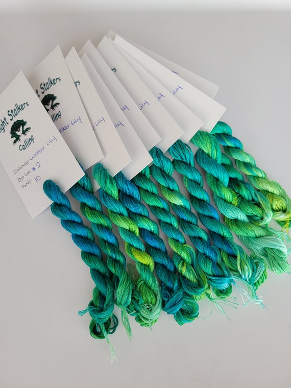 Water Lily 6 Strand DMC Floss Hand Dyed Variegated Thread - Etsy