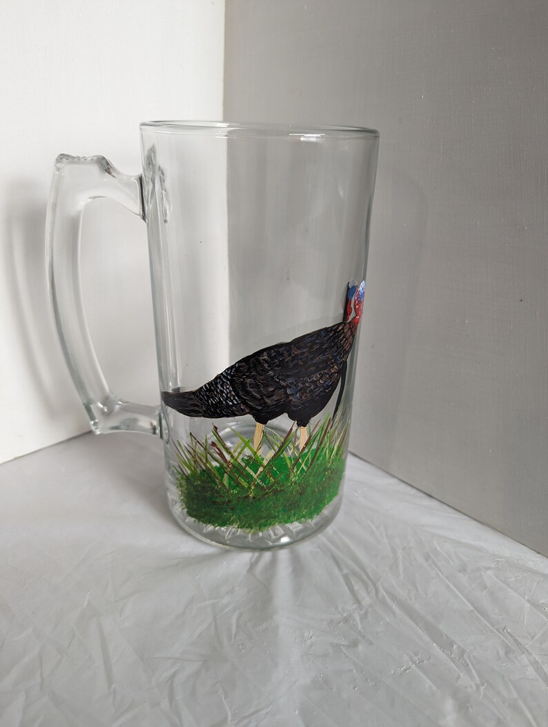 Hand Painted Wild Turkey Beer Mug - Etsy