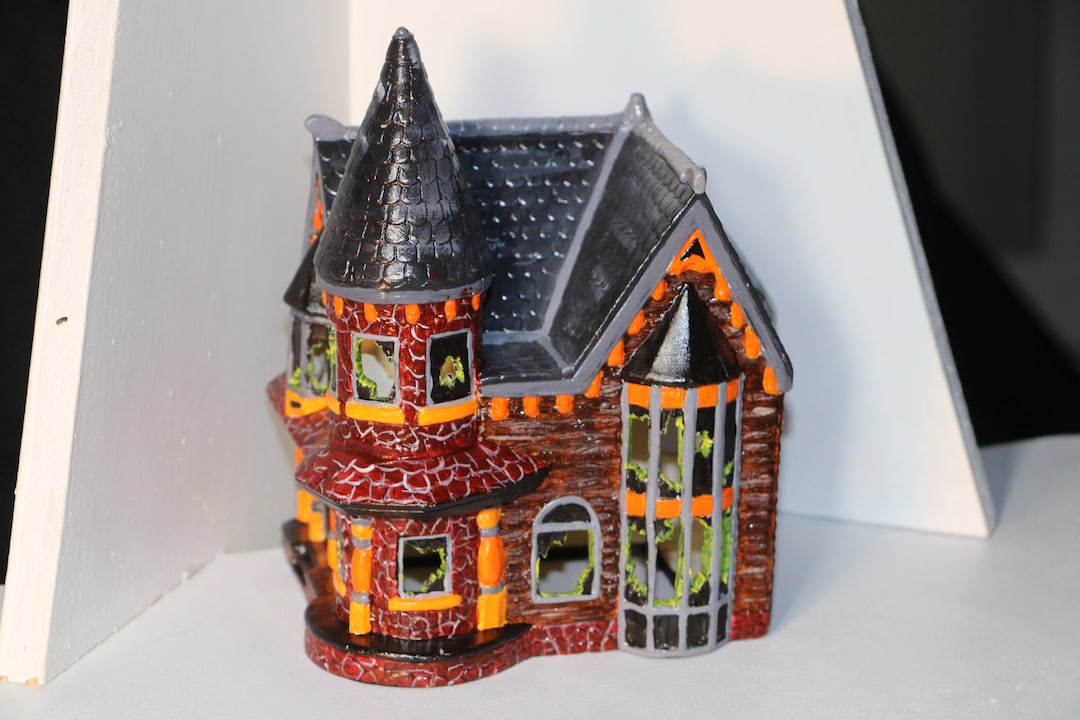 Hand Painted Ceramic Halloween House - Etsy