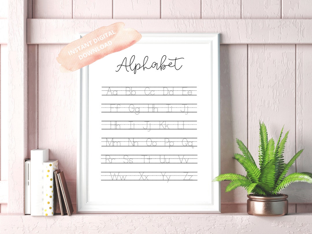 Printable Alphabet Letters Tracing Page, Simple Alphabet Practice ...