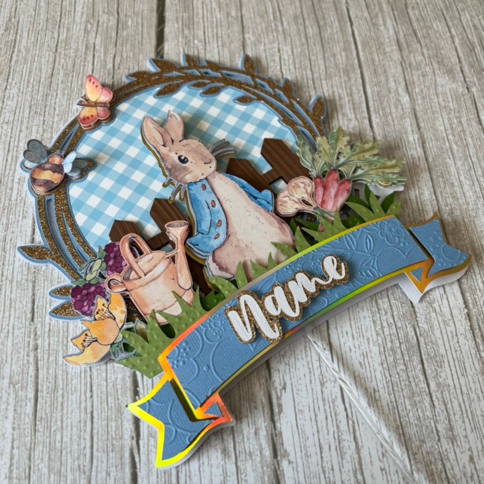 Rabbit Cake Topper, Rabbit Birthday Party, Rabbit Birthday Decoration ...