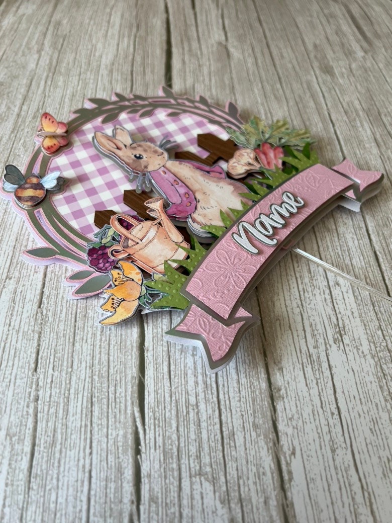 Rabbit Cake Topper, Rabbit Birthday Party, Rabbit Birthday Decoration ...