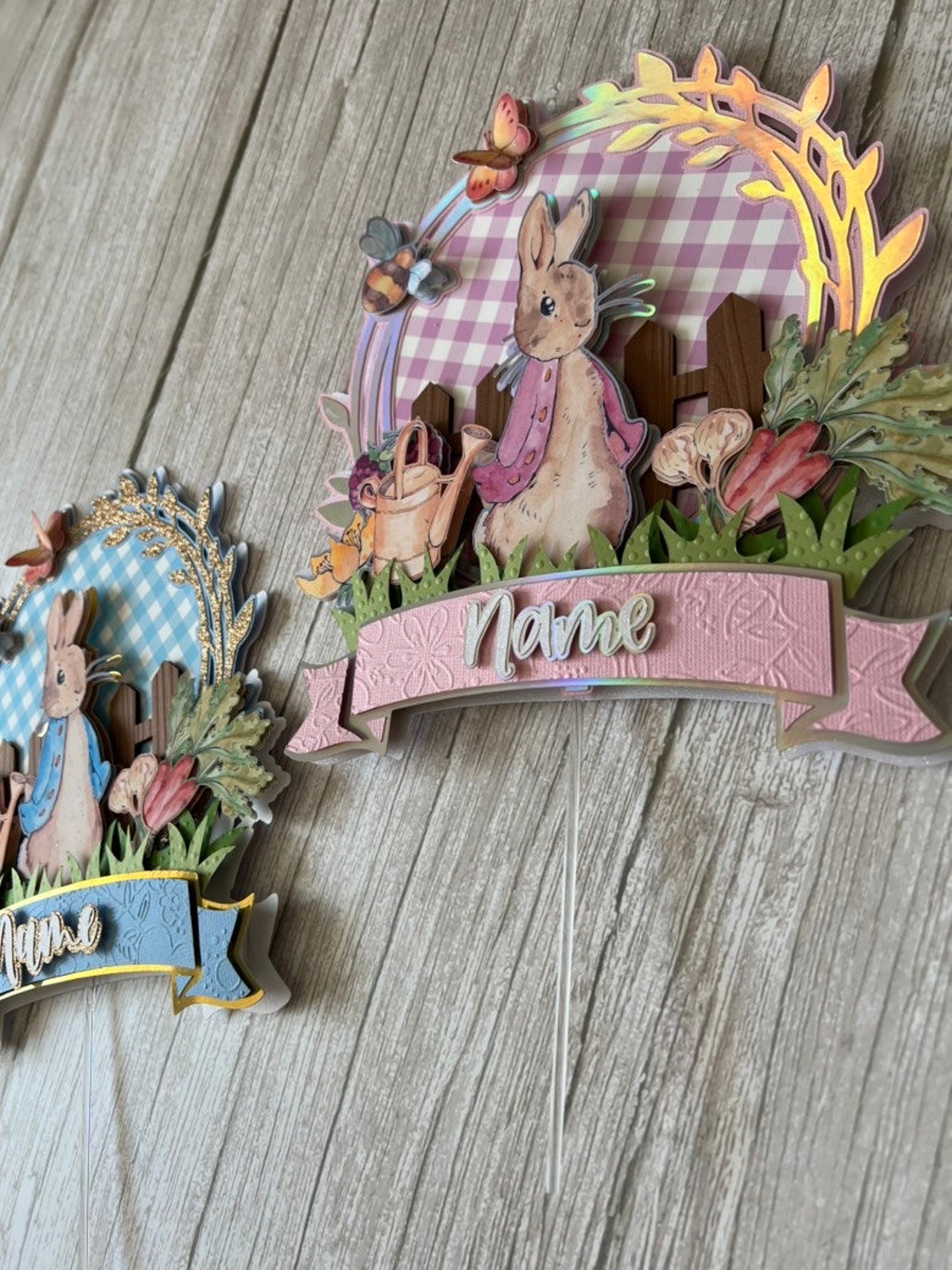 Rabbit Cake Topper, Rabbit Birthday Party, Rabbit Birthday Decoration ...