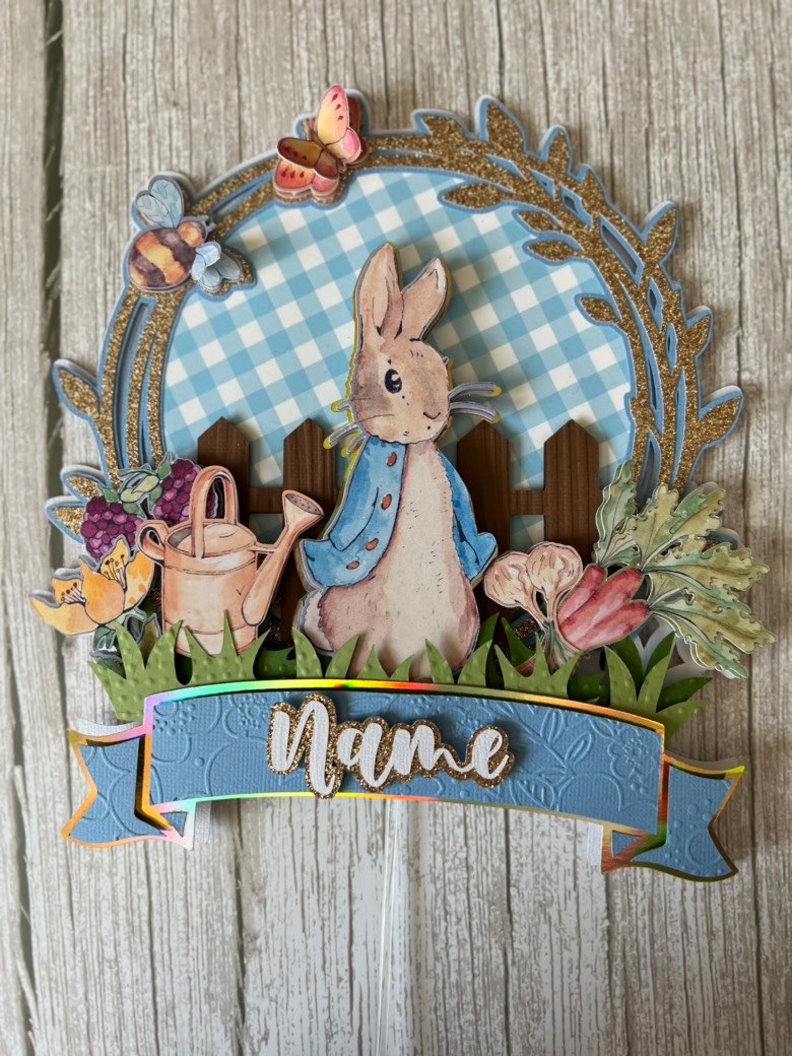 Rabbit Cake Topper, Rabbit Birthday Party, Rabbit Birthday Decoration ...