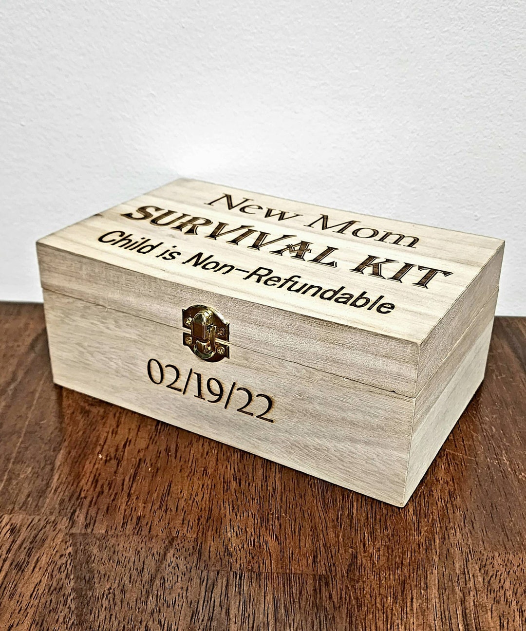 New Mom Survival Kit Box Wood Box With Optional Customization - Etsy