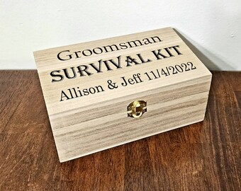 New Husband/groom Survival Kit Wooden Box With Optional - Etsy